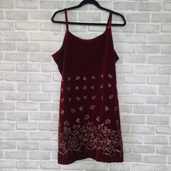 Y2K | Dresses | Vintage Mine Red Velvet Y2k Tank Dress Made In Usa Embossed Party Sexy 2xl ...